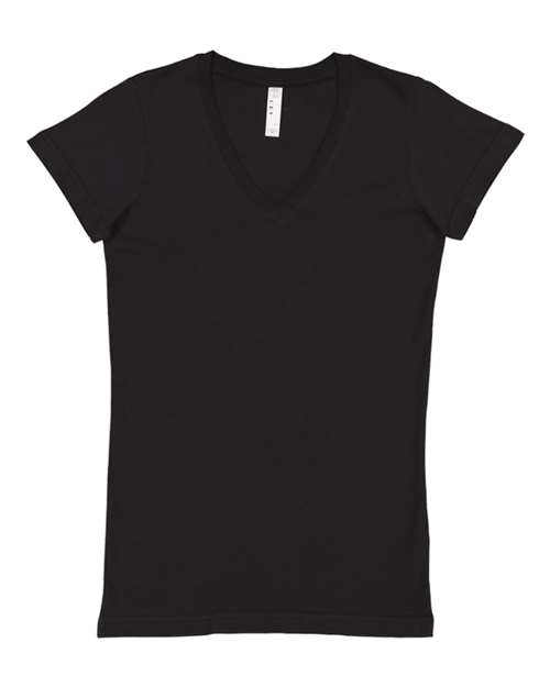 LAT Junior Fit V-Neck Fine Jersey Tee 3607 – Harpsclub